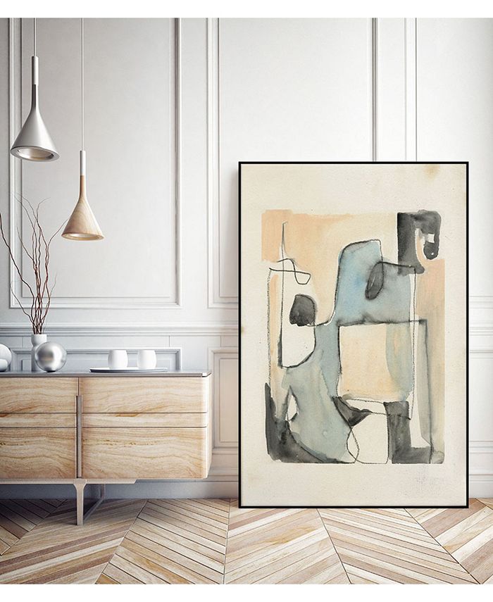 Giant Art 40" x 30" Subdued Abstract II Art Block Framed Canvas - Macy's