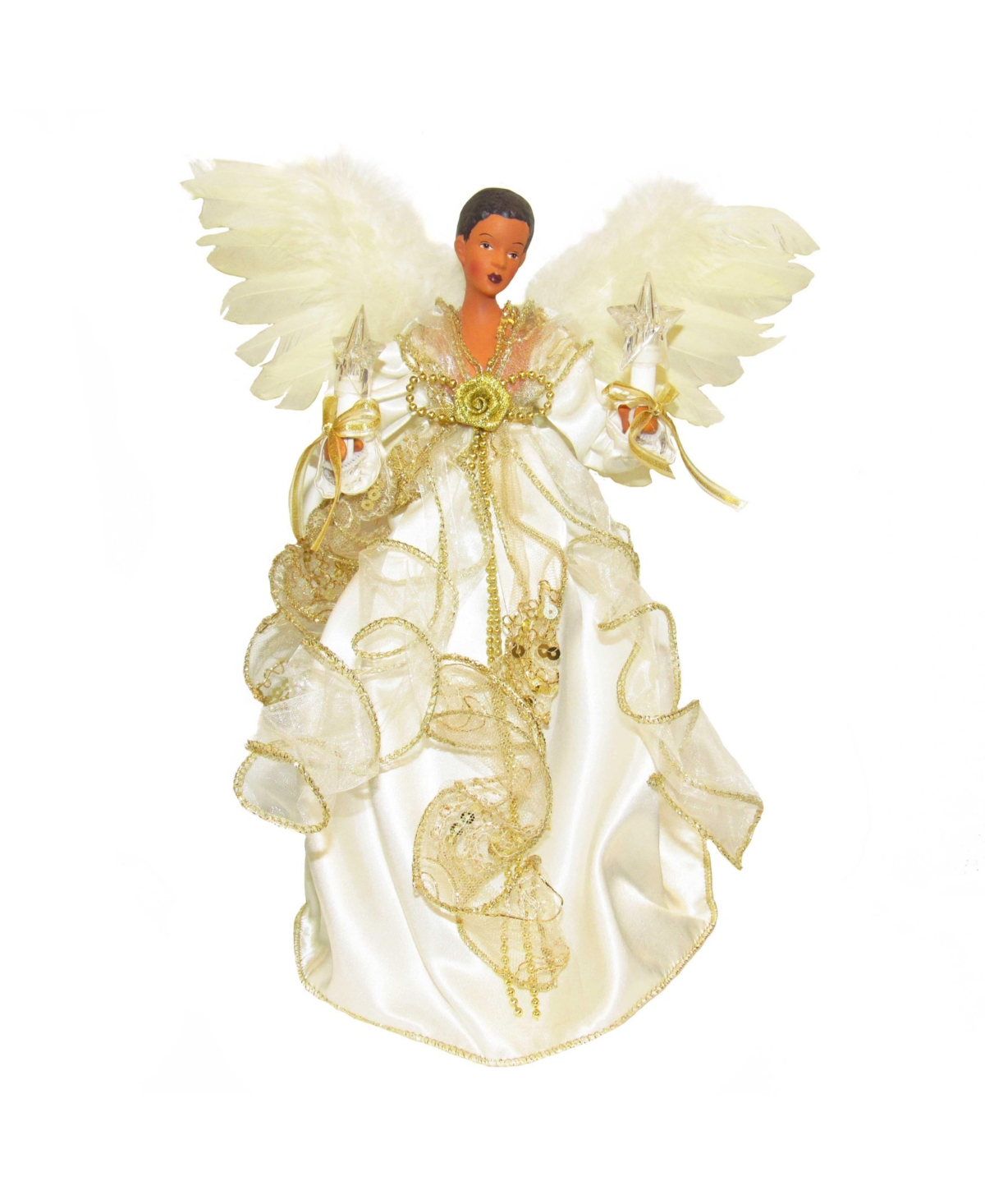 Click here for Kurt Adler 10-Light 12-Inch Ivory and Gold Black A... prices