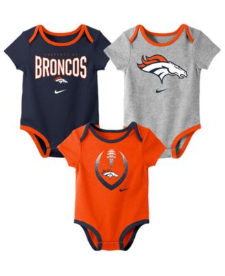 Nike Baby Denver Broncos Icon 3 Pack Bodysuit Set - Macy's