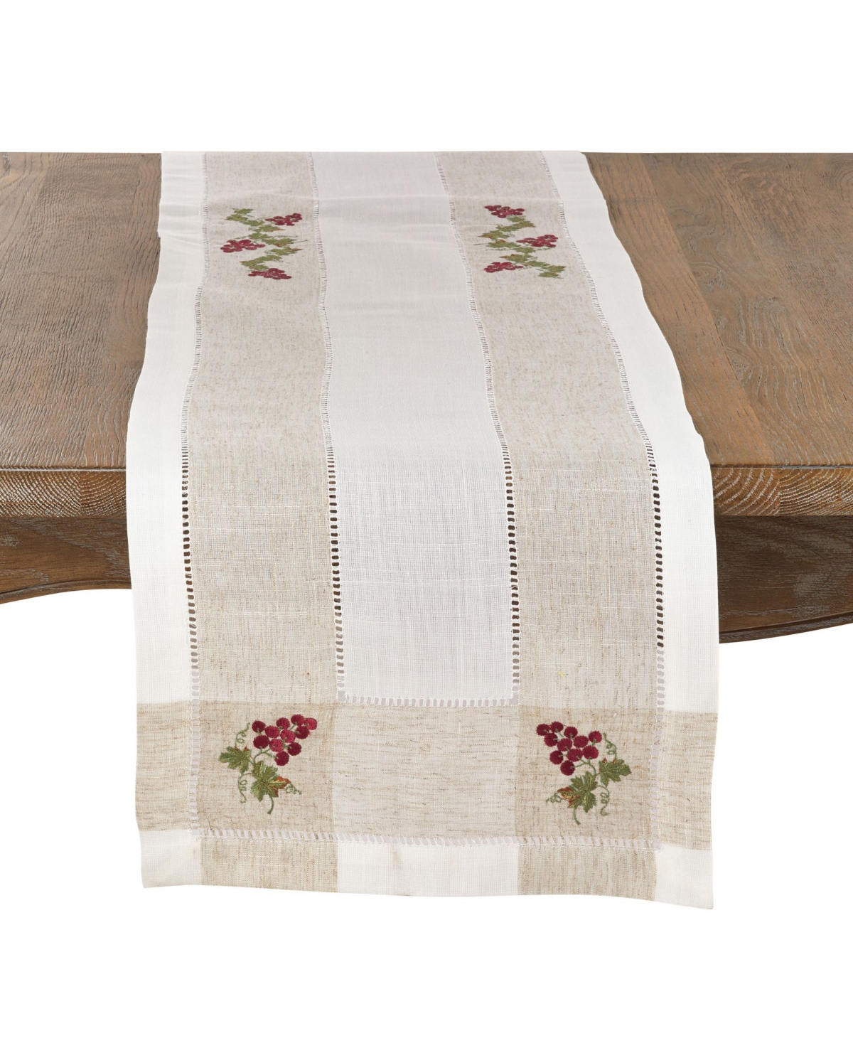 Click here for Saro Lifestyle Embroidered Table Runner with Grape... prices