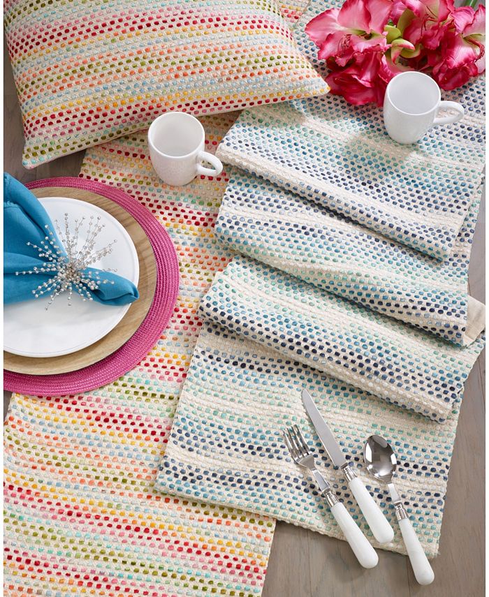 Saro Lifestyle Woven Table Runner with Confetti Design - Macy's