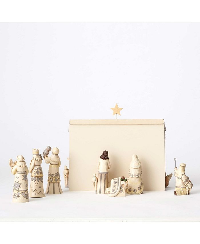 Enesco White Woodland 8 Pc Nativity - Macy's