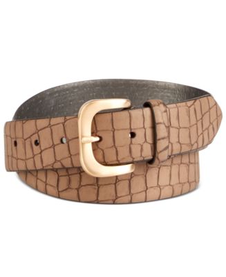 DKNY Matte Croc-Embossed Belt - Macy's