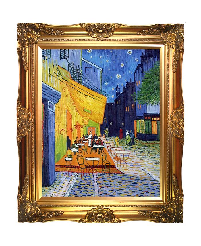 La Pastiche By Overstockart Cafe Terrace At Night with Victorian Frame ...