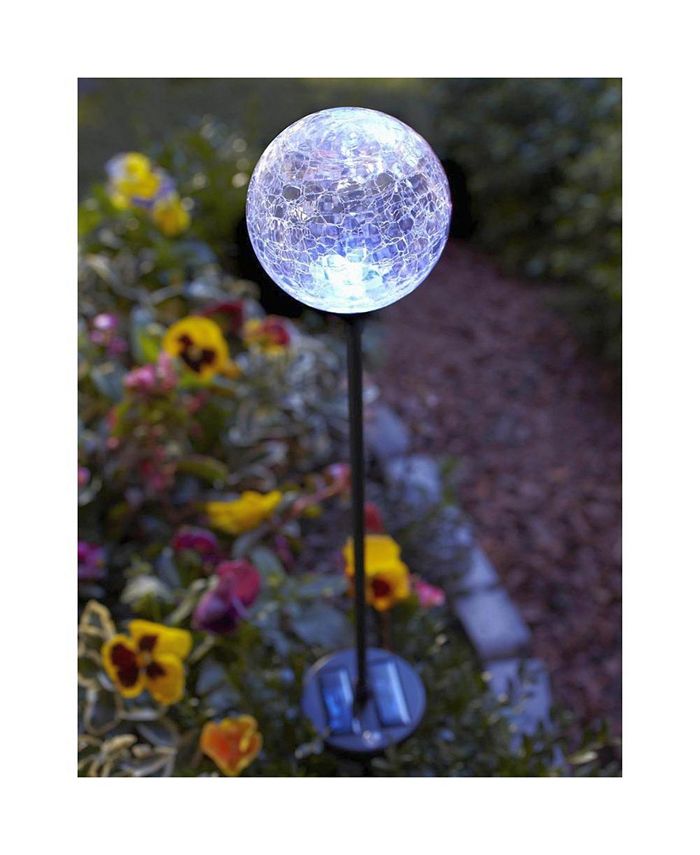 Moonrays 3 LED Solar Path Lights Glass Ball Design with Color Changing ...