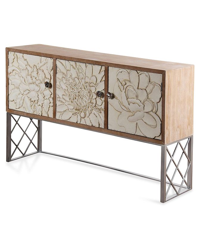StyleCraft Floral Engraved Cabinet & Reviews - Furniture - Macy's