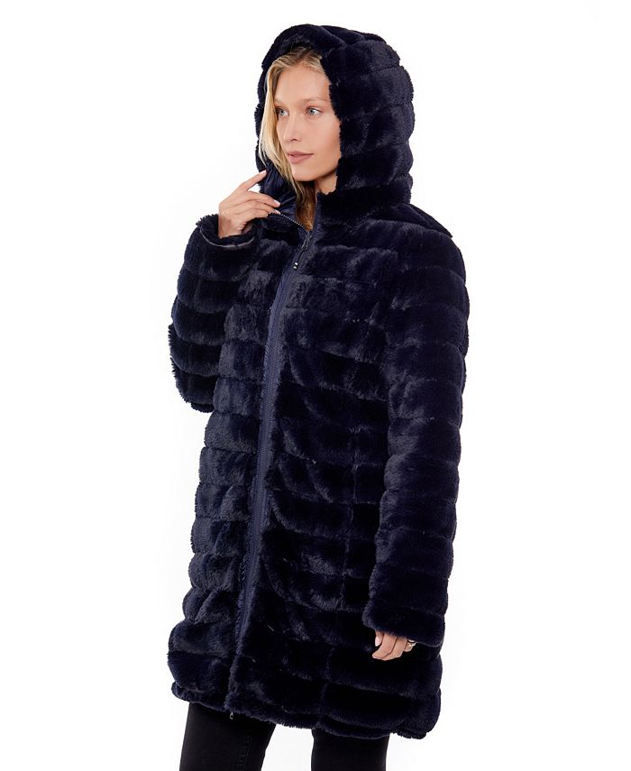 Be Boundless Sphere Reversible Faux Fur/Nylon Coat - Macy's