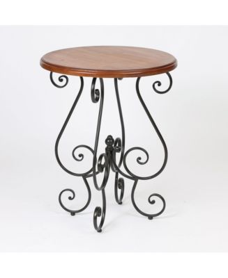 Luxen Home Round Deco Scroll End Table - Macy's