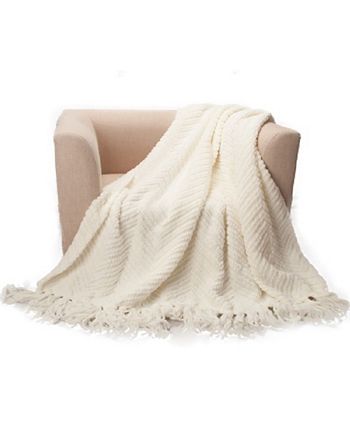 Battilo Knit Zig Zag Textured Woven Micro Chenille Throw & Reviews ...