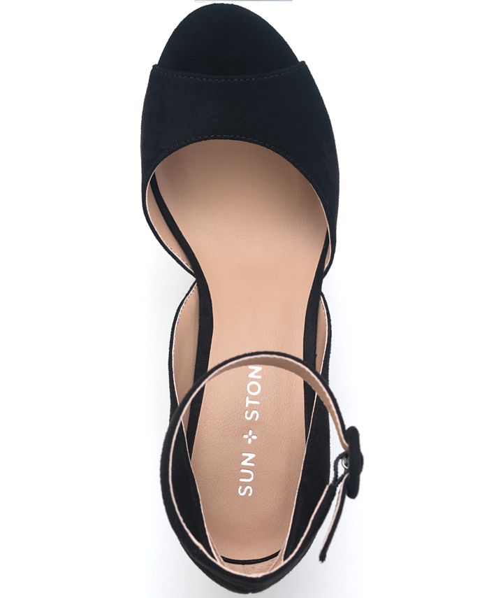 Sun + Stone Women's Reeta Peep Toe Block Heel Platform Sandals, Created ...