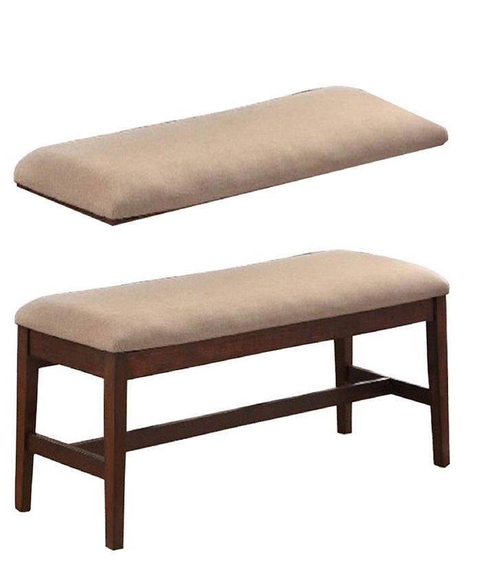 Benzara Rubber Wood Bench With Tapered Legs - Macy's