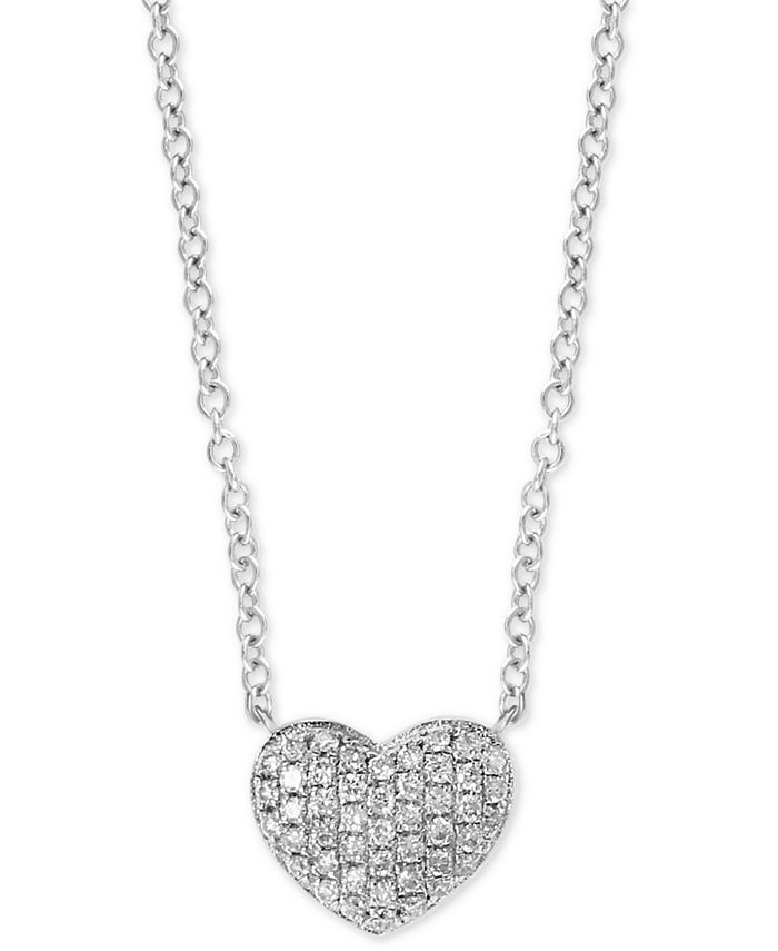 EFFY Collection EFFY® Diamond Pavé Heart 18" Pendant Necklace (1/8 ct ...