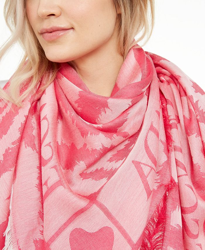 Escada Fringed Patterned Scarf - Macy's