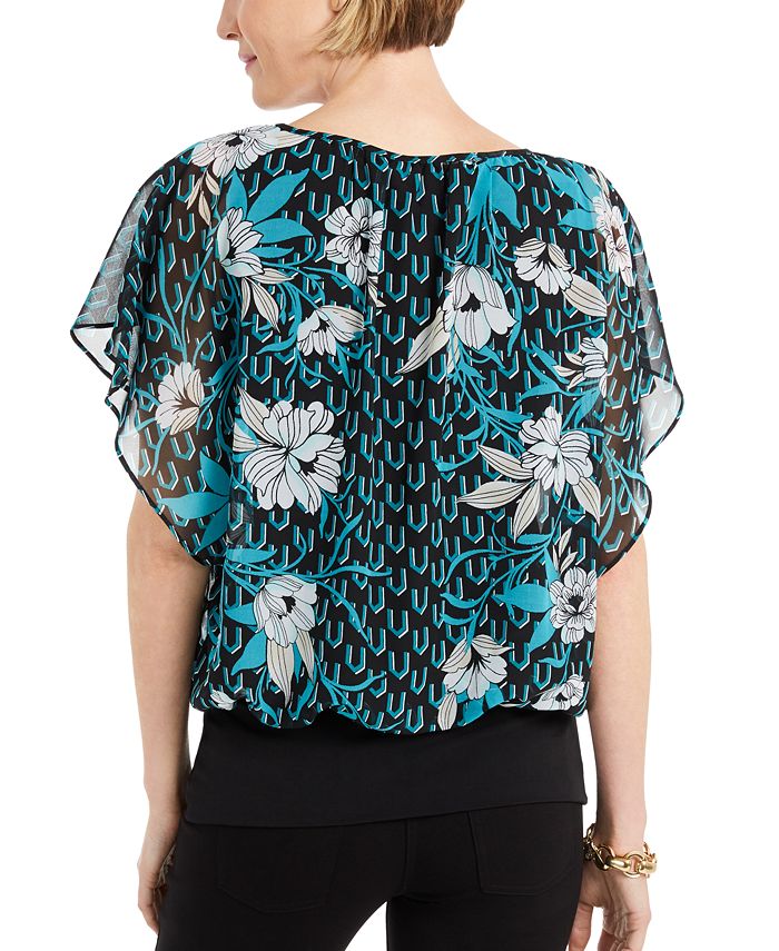 JM Collection Flutter-Sleeve Banded-Hem Top, Created for Macy's - Macy's