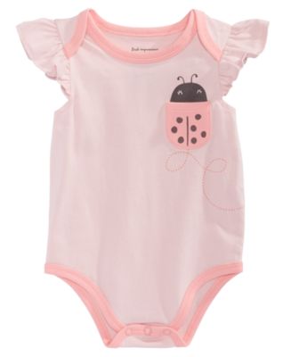 First Impressions Baby Girls Ladybug-Pocket Bodysuit, Created for Macy ...