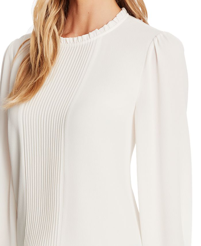 CeCe Women's Long Sleeve Smocked Cuff Pin-Tuck Front Blouse - Macy's