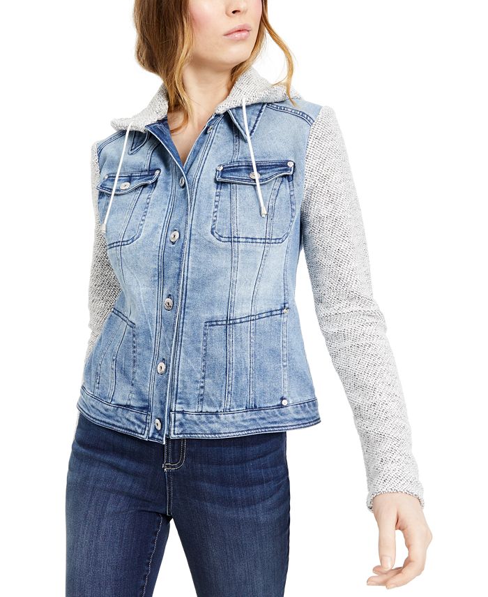 INC International Concepts INC Layered-Look Denim Hoodie Jacket ...