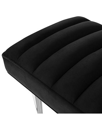 Nicole Miller Raul Velvet Tufted Bench with Tapered Metal Legs - Macy's