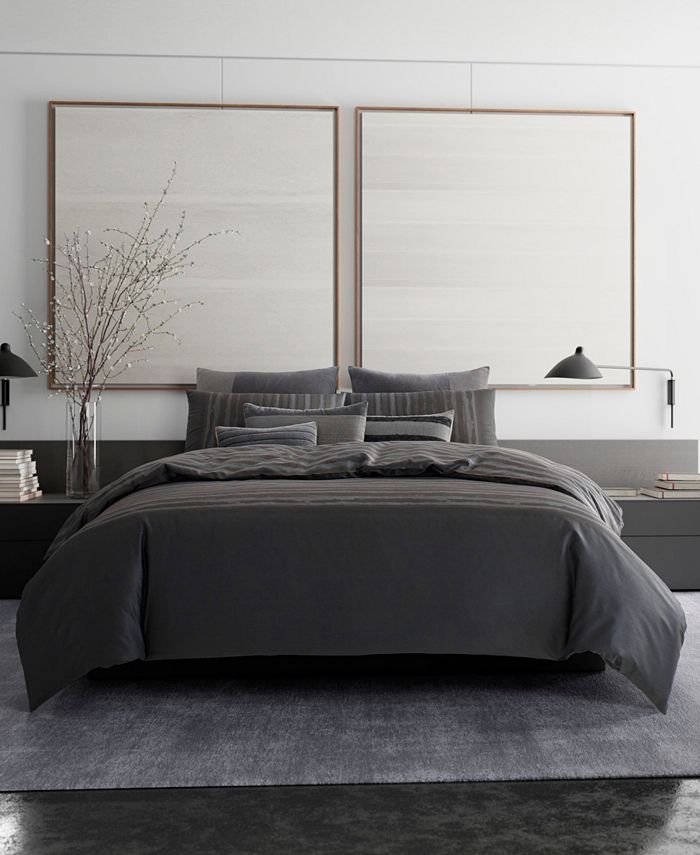 Vera Wang Shadow Stripe European Sham - Macy's