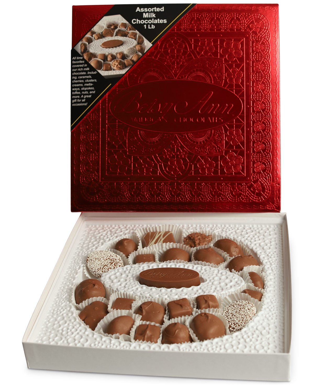 Click here for Betsy Ann Chocolates Milk Chocolate Assortment Gif... prices