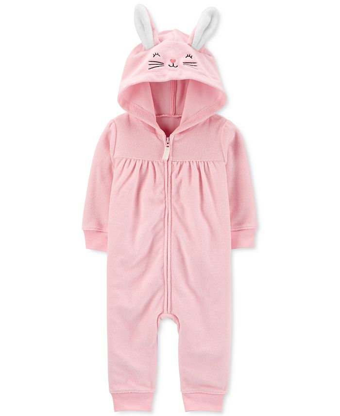 Carter's Baby Girls Hooded Bunny Terry Coverall - Macy's