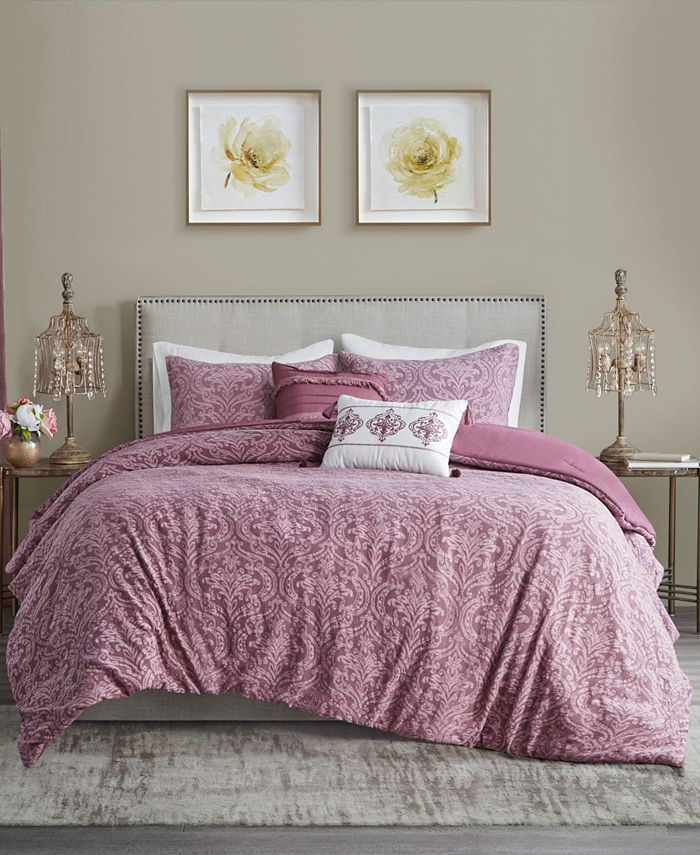 Madison Park Chantelle Full/Queen 5 Piece Damask Matelasse Cotton ...