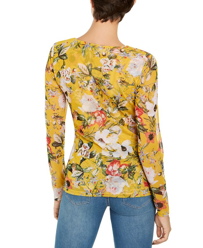 INC International Concepts INC Petite Floral-Print Crossover-Front Top ...