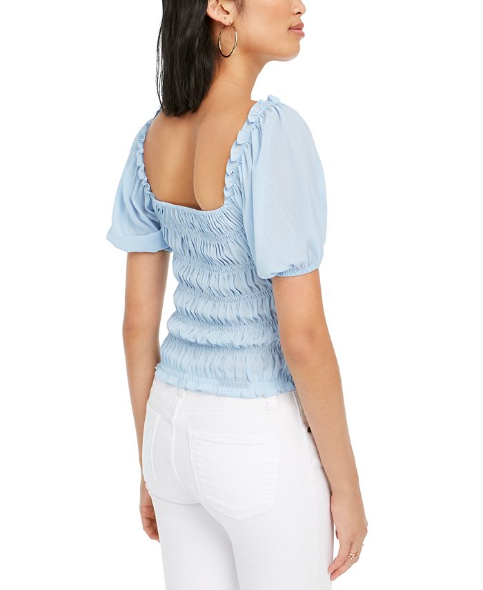 Lucy Paris Lucy Daisy Ruched Square-Neck Top - Macy's