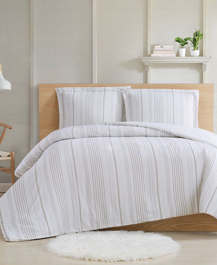 Cottage Classics Farmhouse Stripe 3 Piece King Comforter Set And Reviews