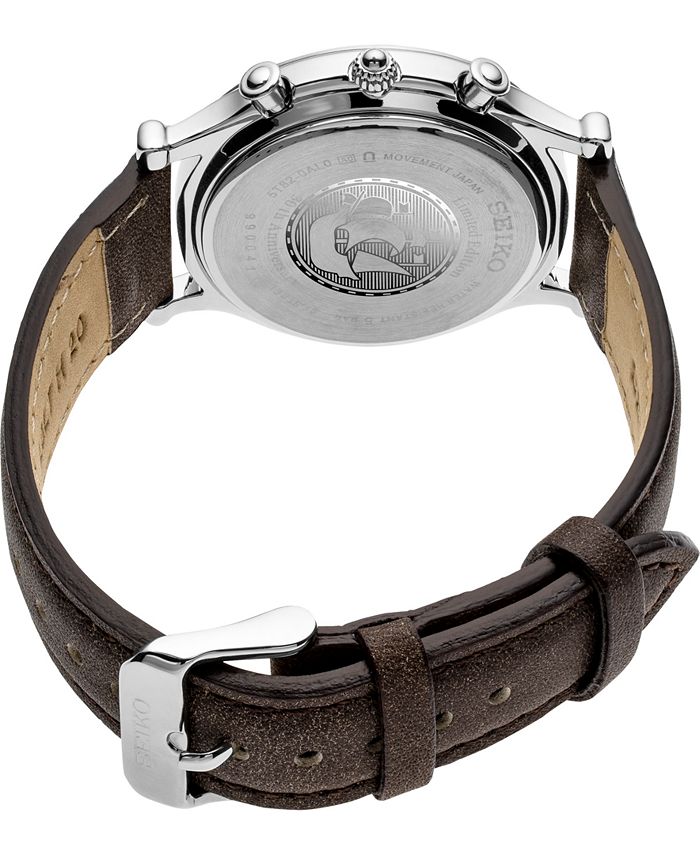 Seiko Men's Essentials Age of Discovery Brown Leather Strap Watch 40mm - A Limited Edition - Macy's