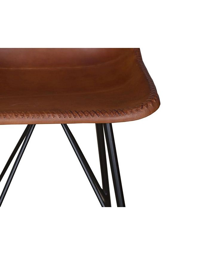 Union Home Bar Stool with Leather Upholstery - Macy's