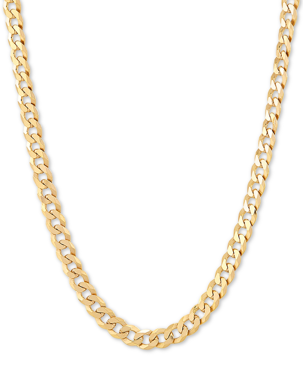 Click here for Flat Curb Link 18 Chain Necklace in 18k Gold-Plate... prices