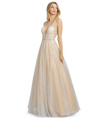 MAC DUGGAL Beaded Metallic Gown - Macy's