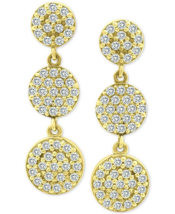 Giani Bernini Cubic Zirconia Multi-Disc Drop Earrings in 18k Gold ...