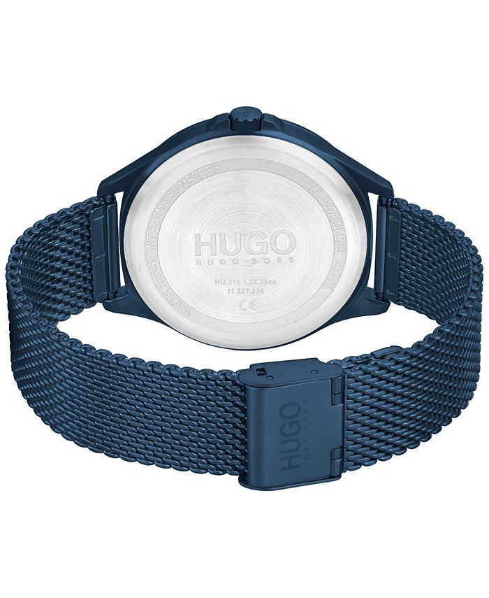 Hugo Boss Men's #Smash Blue Stainless Steel Mesh Bracelet Watch 43mm ...