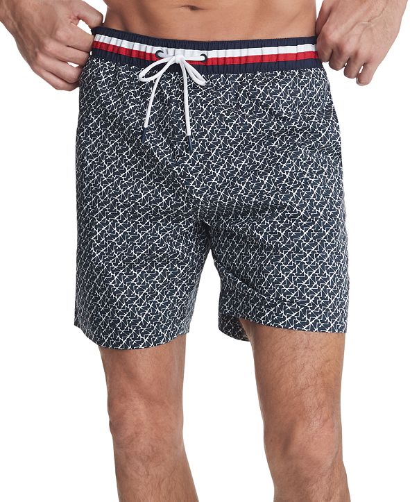 Tommy Hilfiger Men's Corey Geo 7" Swim Trunks, Created for Macy's ...