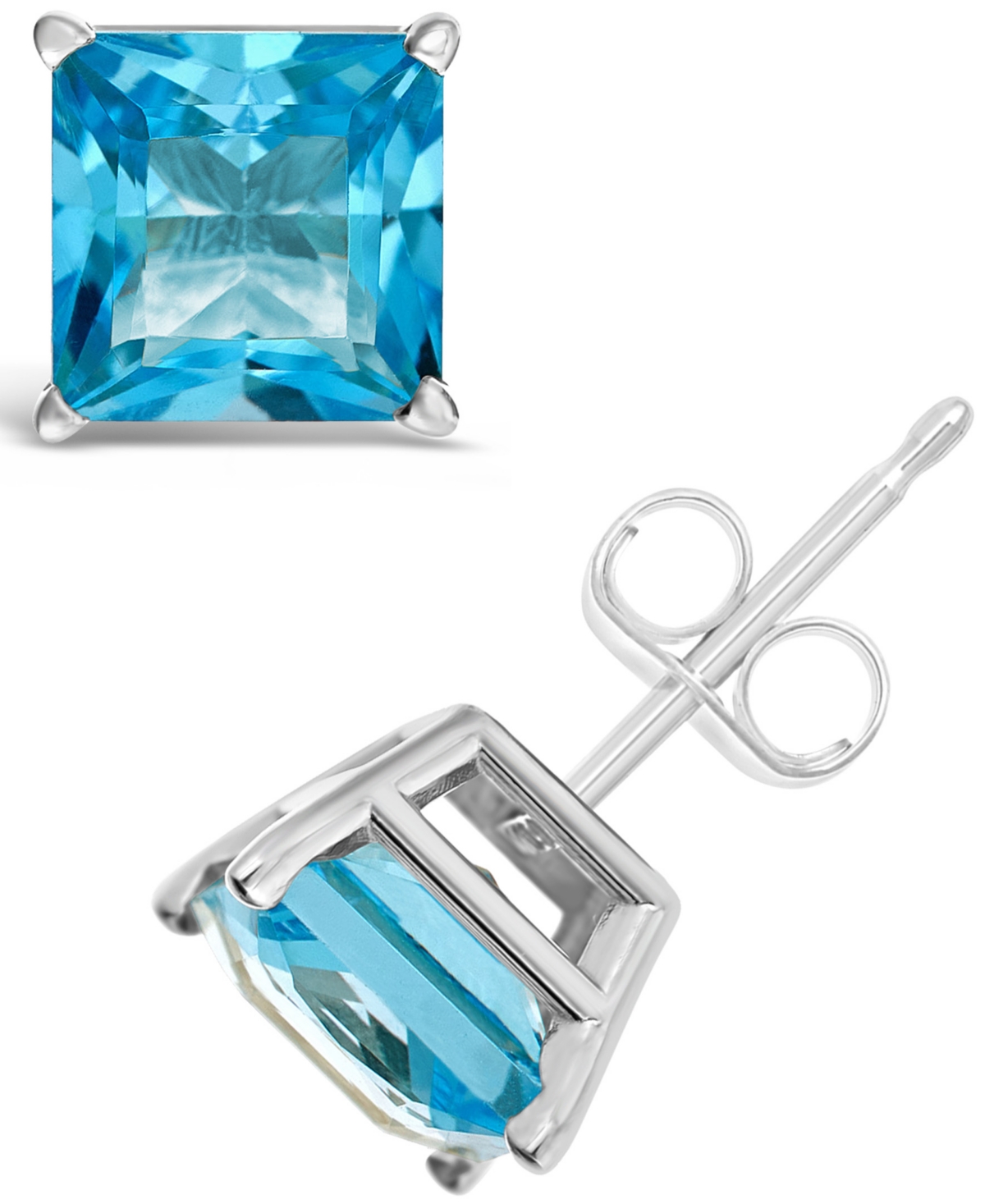 Click here for Gemstone Stud Earrings in Sterling Silver - Blue T... prices