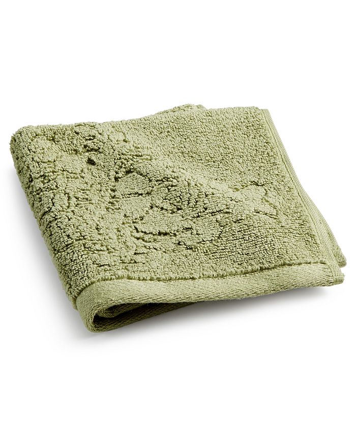 Sunham Sculpted Floral Cotton 13" x 13" Wash Towel - Macy's