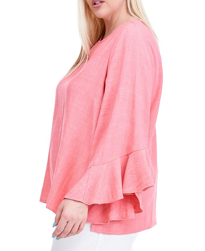 Fever Plus Size Ruffle-Sleeve Top - Macy's