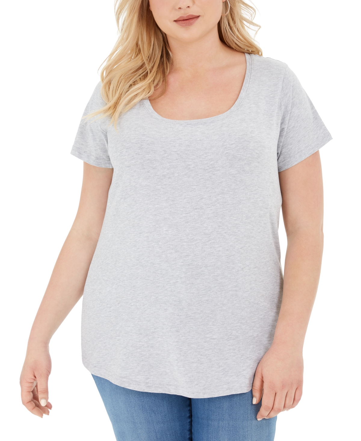 Click here for Aveto Trendy Plus Size Scoop-Neck T-Shirt - Shadow... prices