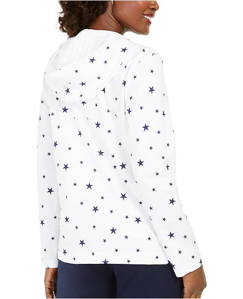 Karen Scott Star Gaze Printed Zip Hoodie, Created for Macy's & Reviews ...