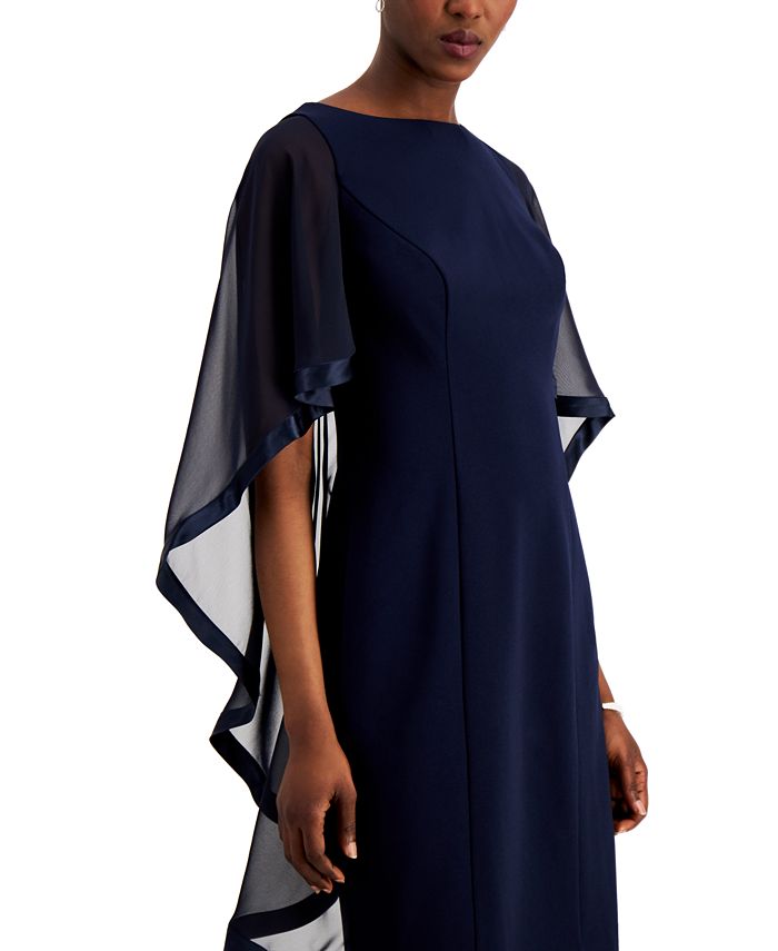 Jessica Howard Crepe Cape Sheath Dress - Macy's