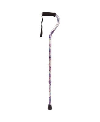 DMI Adjustable Designer Cane with Offset Handle, Comfort Grip and Strap ...