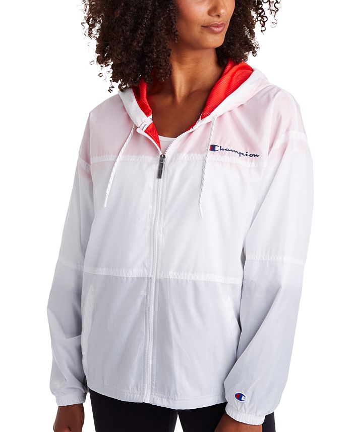 Champion Women's Stadium Colorblocked Water-Resistant Windbreaker - Macy's