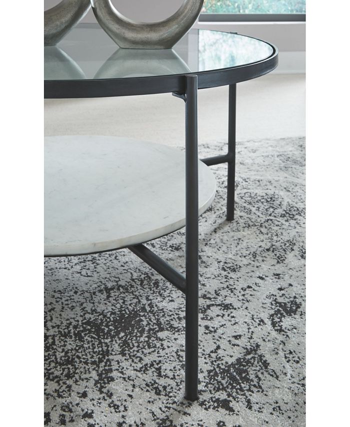 Signature Design By Ashley Zalany Contemporary Round Cocktail Table ...