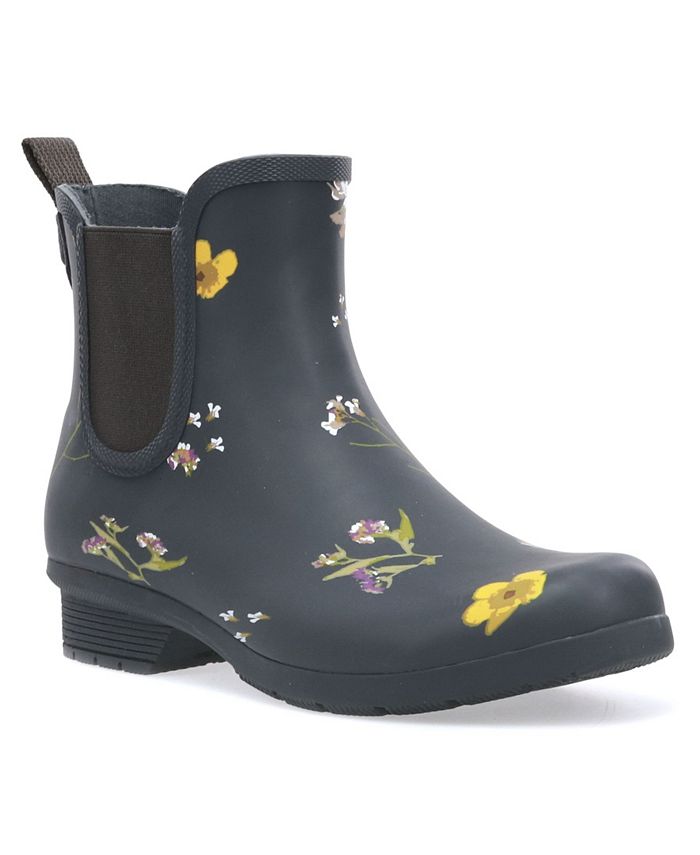Chooka Women's Flower Press Chelsea Ankle Rain boot - Macy's