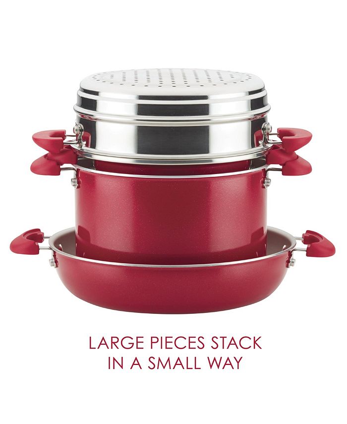 Rachael Ray Create Delicious Stackable Nonstick 8-Pc. Cookware Set - Macy's