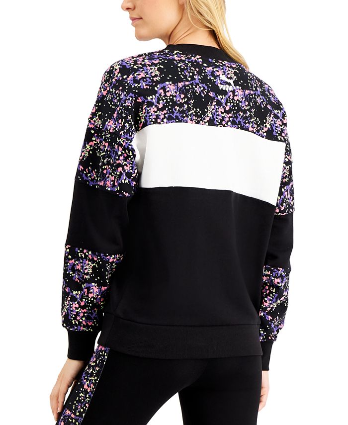 Puma Women's Cotton Printed Colorblocked Sweatshirt - Macy's