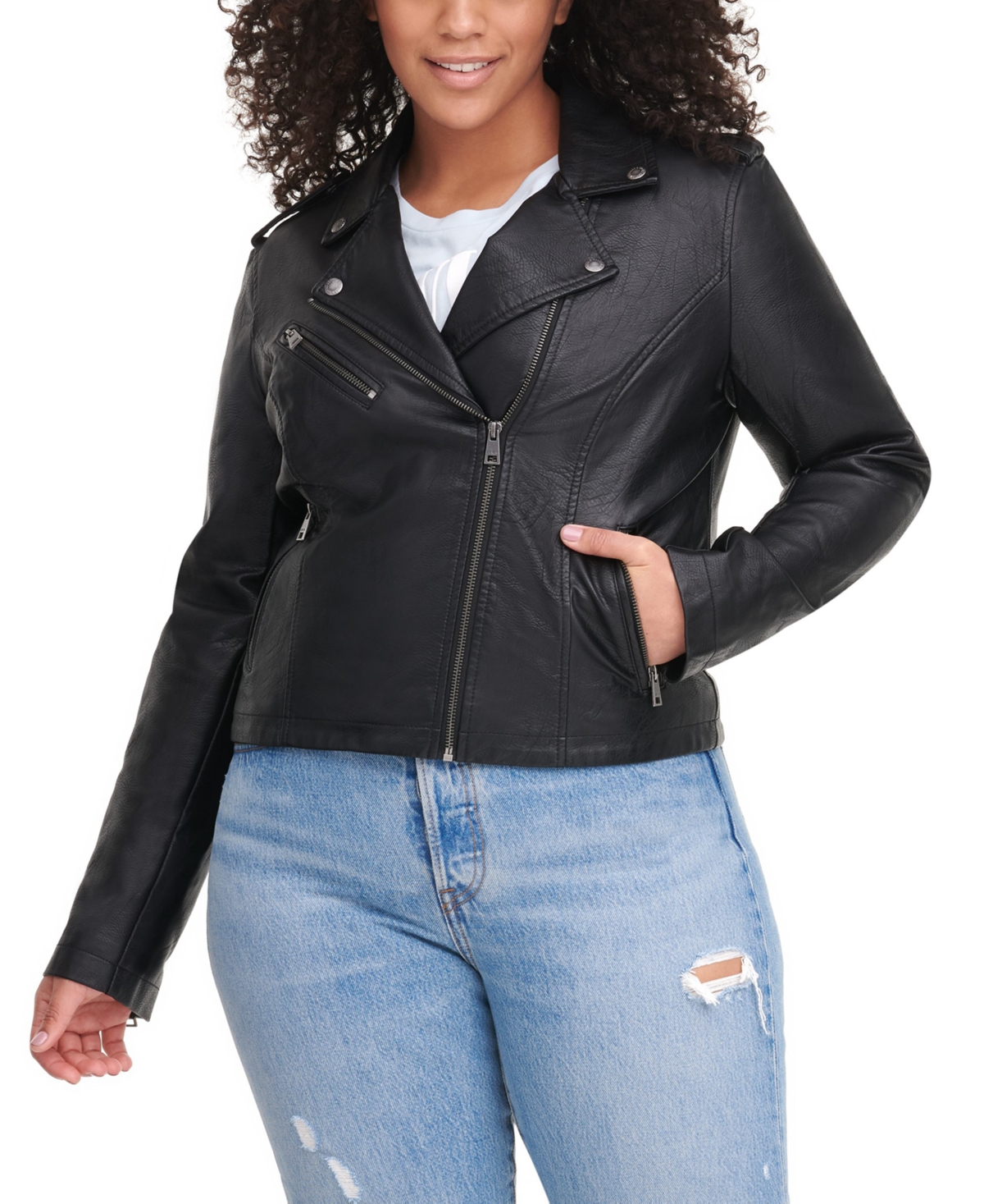 Click here for Levis Plus Size Trendy Faux Leather Moto Jacket -... prices