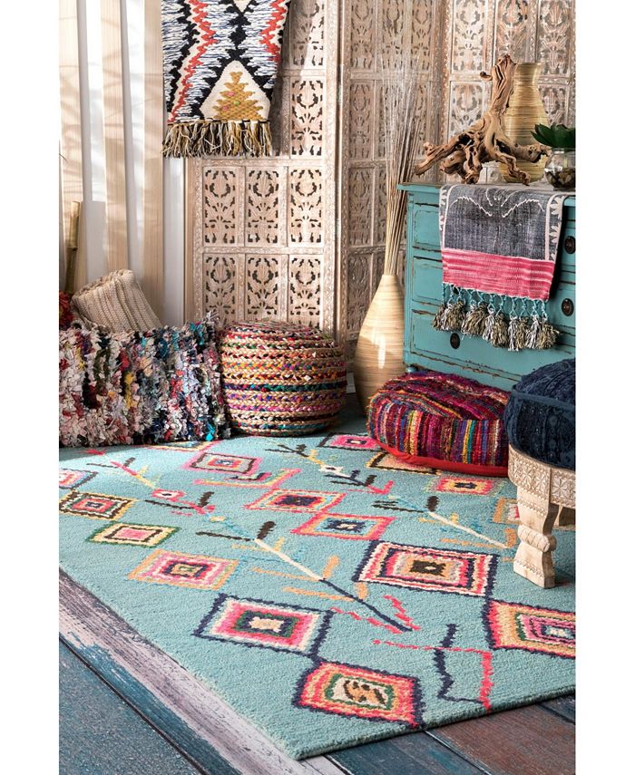 nuLoom San Miguel Hand Tufted Belini Turquoise 6' x 9' Area Rug - Macy's